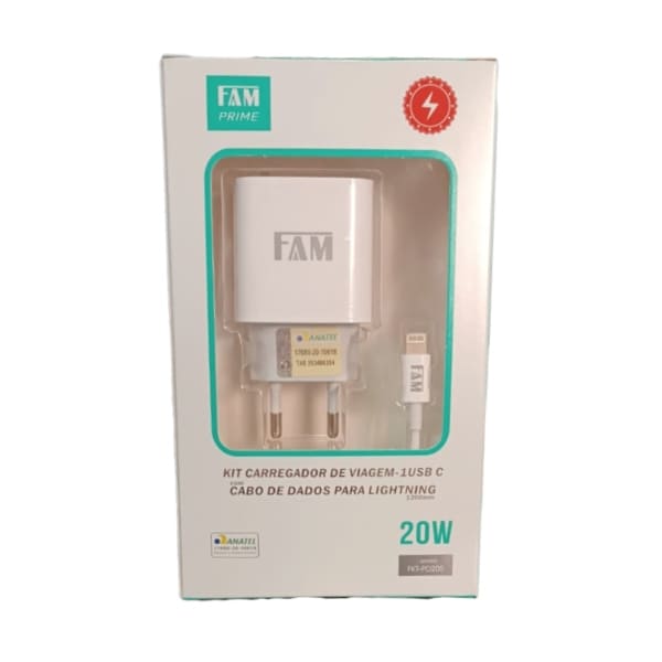 Carregador para Iphone com Cabo Tipo-C FKT-PD205 FAM * N-TEK Acessórios